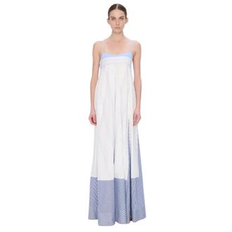 SIMKHAI Femme, Robes, Bleu, Taille: 38 FR Robe Maxi Rayée
