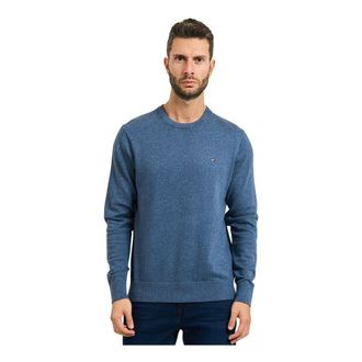 Tommy Hilfiger Homme, Pulls, Bleu, Taille: S Pull Ras du Cou en Cachemire