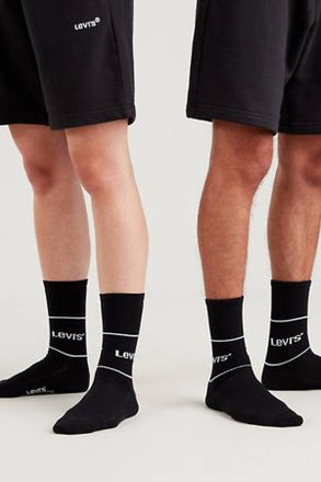 Levi's Short Cut Sportswear Socken - 2er-Pack - Herren - Schwarz / Schwarz