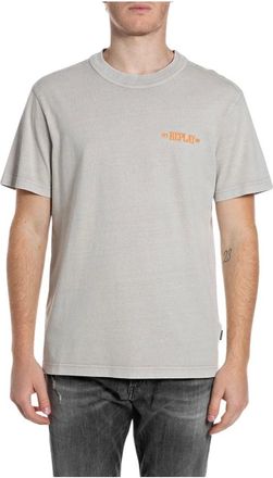 Replay Homme, Tops, Beige, Taille: M T-Shirt Col Rond