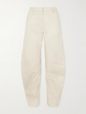 Acne Studios Pantalon Barrel En Serge De Coton Biologique Enduite - Neutres