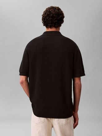 Calvin Klein Kurzarmpullover Strukturstrick, reine Baumwolle, Regular Fit