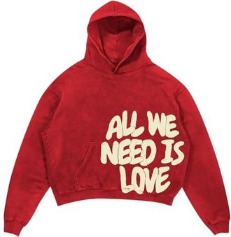 Generic Rrongwn Y2K Sweat &agrave; capuche pour homme Y2K Mode Sweat-shirt &agrave; capuche Coupe confortable Top Slim Fit T-shirt de sport d&eacute;contract&eacute; Streetwear, Bordeaux