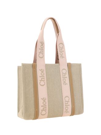 Chlo&eacute; Linen Canvas Shoulder Bag - Beige