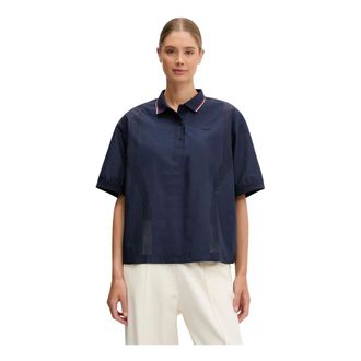 Lacoste Oversize Tech Fabric Polo - - Tops - Damen - Blau - S