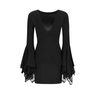 Blumarine Femme, Robes, Noir, Taille: 38 FR Jersey Lace Dress