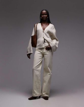 Abrand Jean ample &agrave; taille mi-haute - &Eacute;cru-Neutre