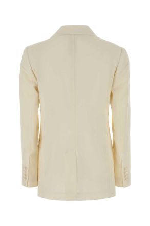 MM Studio Womens Cream Wool Assenzi Blazer Bianco Burro Giacche E Gilet Jacket