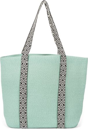 styleBREAKER Strandtasche Papierstroh Strandtasche Azteken Muster