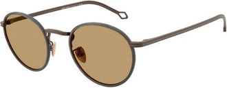 Giorgio Armani Homme, Accessoires, Orange, Taille: 49 MM Round Lunettes de soleil