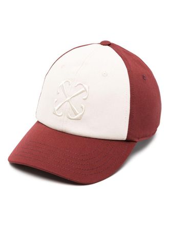 Off-white casquette &agrave; design bicolore - Rouge