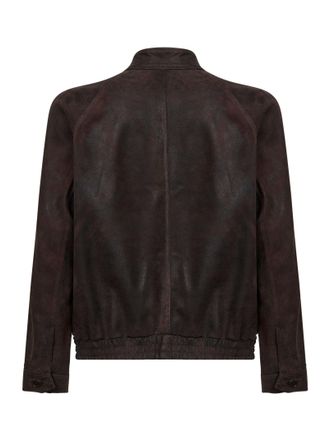 Salvatore Santoro Mens Bomber Jacket Coffee Nubuck Brown Ovine Leather