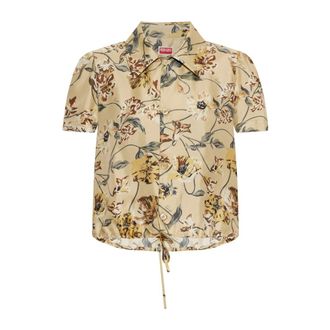 Kenzo Seidenbluse mit Blumenprint - - Blouses & Shirts - Damen - Beige - S