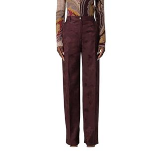 Etro Pantalon Jacquard en m&eacute;lange de laine - Femme - Pantalons - Rouge - Taille: 38 FR