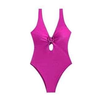 Generic Maillot de bain pour femme athl&eacute;tique &agrave; s&eacute;chage rapide Monokini d&eacute;t&eacute; vintage Push Up Grande taille Maillot de bain rembourr&eacute; Vacances V&ecirc;tements de pla