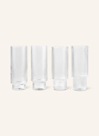 Ferm Living Ferm Living 4er-Set Cocktailgl&auml;ser Ripple transparent