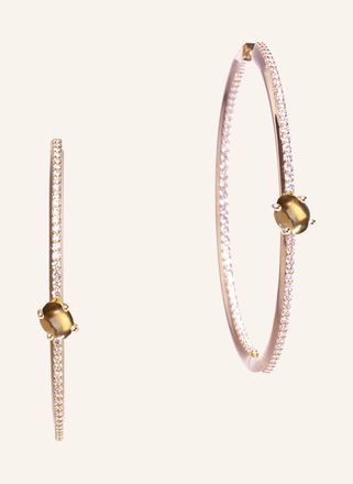 Vieri Vieri Creolen Wolke Rauchquarz Brillant Pav&eacute; rosegold