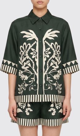 Eres Chemise en pure soie &agrave; imprim&eacute; floral et patte de boutonnage cach&eacute;e