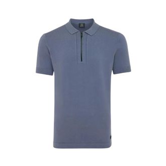 Genti Homme, Tops, Bleu, Taille: L Polo Zip Knit