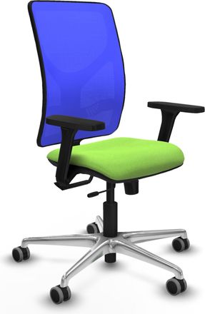 Piqueras y Crespo B&uuml;rostuhl mit 3D-Armlehnen, h&ouml;henverstellbare Lendenwirbelst&uuml;tze, ausgestattet mit Syncro/Traslack und Schneideschaum, mit Rollen 65 mm, Parkett, Blau