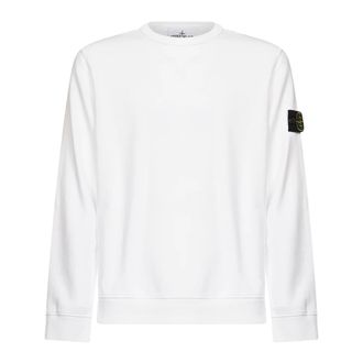 Stone Island Baumwoll-Rundhals-Sweatshirt - - Sweatshirts & Hoodies - Herren - Wei&szlig; - XL