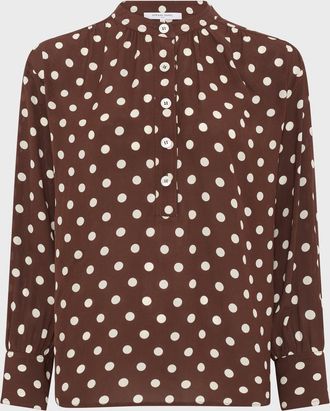 Gerard Darel Blouse fluide &agrave; pois - CAYANE - Marron