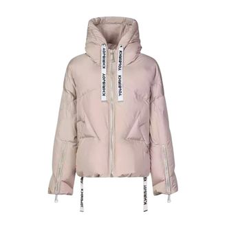 Khrisjoy Beige Daunenjacke mit Geometrischer Steppung - - Jackets - Damen - Beige - S