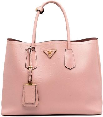 Prada Hobo Bags - Large Saffiano Cuir Double Satchel - Gr. unisize - in Gold - f&uuml;r Damen