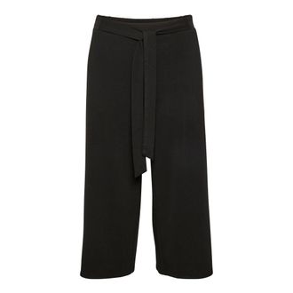 Kaffe Pantalon Noir Court avec Large Ceinture - Femme - Pantalons - Noir - Taille: 44 FR