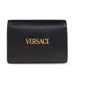 Versace Leder-Geldb&ouml;rse mit Logo - - Accessories - Damen - Schwarzk - ONE SIZE