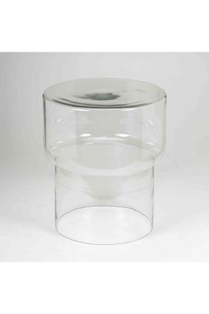 MID.YOU Mid.you Beistelltisch, Klar, Glas, rund, rund, 35x40x35 cm, Wohnzimmer, Wohnzimmertische, Beistelltische, Glas-Beistelltische