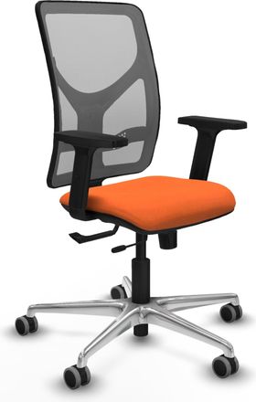 Piqueras y Crespo Hochwertiger Schreibtischstuhl mit 2D-Armen, h&ouml;henverstellbare Lendenwirbelst&uuml;tze, ausgestattet mit Syncro/Traslack und Schneideschaum, Grau/Orange