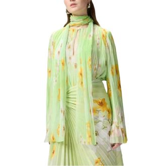 Pinko Pinko, Femme, Blouses et Chemises, Multicolore, Taille: 36 FR Chemisier l&eacute;ger en cr&eacute;pon floral pliss&eacute;