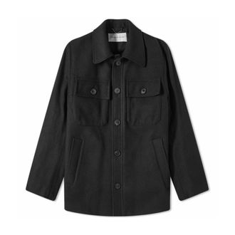 Dries Van Noten Schwarzer Woll-Valko-Mantel - - Jackets - Herren - Schwarzk - L