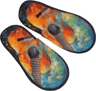 Generic Chaussures De Maison Guitare Aquarelle Chauds Shoes Outdoor Slippers Hiver Chaussures Pour Chambre &Agrave; Coucher Camping M