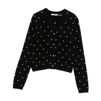 Alice & Olivia Femme, Pulls, Noir, Taille: 36 FR Gilet Cardigan Orn&eacute;