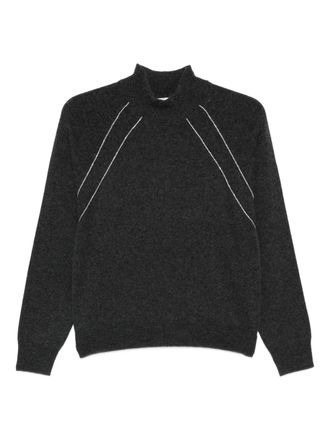 PESERICO pull &agrave; d&eacute;tails de perles - Gris