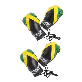 BESPORTBLE 2paare Mini Boxhandschuhe Ornament Realistische H&auml;ngende Weihnachtsdekoration Jamaika-Design F&uuml;r Auto-innenspiegel Wohnaccessoires Und Sportliebhaber