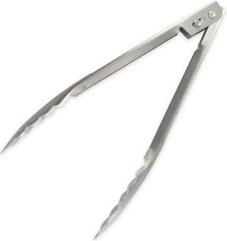 Fackelmann 40954 Pince de cuisine inox, pince de cuisine, pince multifonction, Acier inoxydable, Argenté, 23 cm