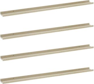 Generic vidaXL 4X Wandregal B&uuml;cherregal Wandboard Schweberegal H&auml;ngeregal Dekoregal Freischwebend Regal B&uuml;roregal Wandablage Wei&szlig; Sonoma-Eiche 115x9x3cm