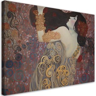 Feeby Bild Auf Leinwand Klimt Frau 90x60 cm 1 tlg Schlafzimmer Modern Vlies Leinwandbilder Bild auf Leinwand Kunstdruck Wand Wanddeko Design Wohnzimmer Büro