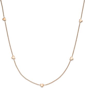 s.Oliver Necklace - Elegante Halskette aus poliertem Edelstahl - IP Ros&eacute;gold - Rolokette 45 cm - wasserfest & hautfreundlich