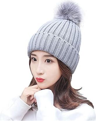 Generic Bonnet Femme Hiver Bonnet Femme Chapeau Femme Hiver Confortable Classique - Laine C&acirc;bl&eacute;e Doubl&eacute; Polaire, &Eacute;pais Et Confortable, Protection Thermique Op