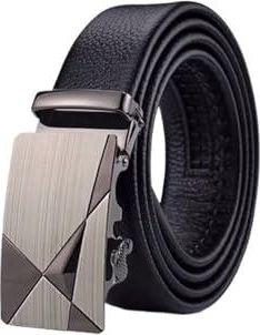 Generic Ceinture &agrave; boucle automatique en cuir v&eacute;ritable pour hommes, sangle en cuir d&eacute;contract&eacute; pour jeans, Couleur 6, 120 cm