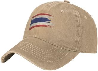 Generic Casquette De Baseball avec Tha&iuml;lande Drapeau, Denim D&eacute;lav&eacute; Anti-Soleil Baseball Cap, Homme Femme &Eacute;t&eacute; Unisexe R&eacute;glable Casquettes Sport Ext&eacute;rieur Sunha