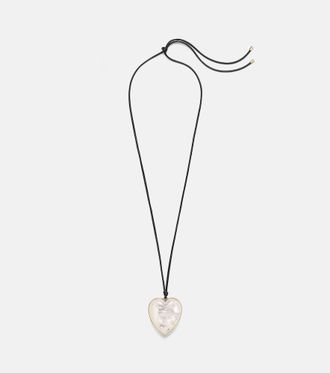 Jennifer Fisher Halskette aus Leder mit Quarz, 14kt vergoldet
