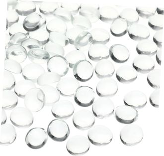 Garneck Flache Klare Glasmurmeln Als Vasenfüller Glaskiesel Für Aquarium-Dekoration Gartendekor Robustes Glas Transparente Perlen