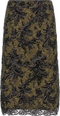 Le Twins LE Twins, Femme, Jupes, Vert, Taille: 36 FR Moni Midi Skirt