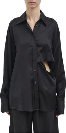 Andrea Ya'aqov Femme, Blouses et Chemises, Noir, Taille: 38 FR Camicia Over in Viscosa