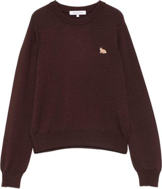 Maison Kitsun&eacute; Pull &agrave; col rond en laine b&eacute;b&eacute; renard de Maison Kitsune
